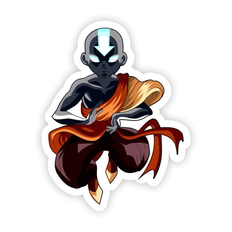 Aang Enters the Avatar State Sticker – stickermirchi.com
