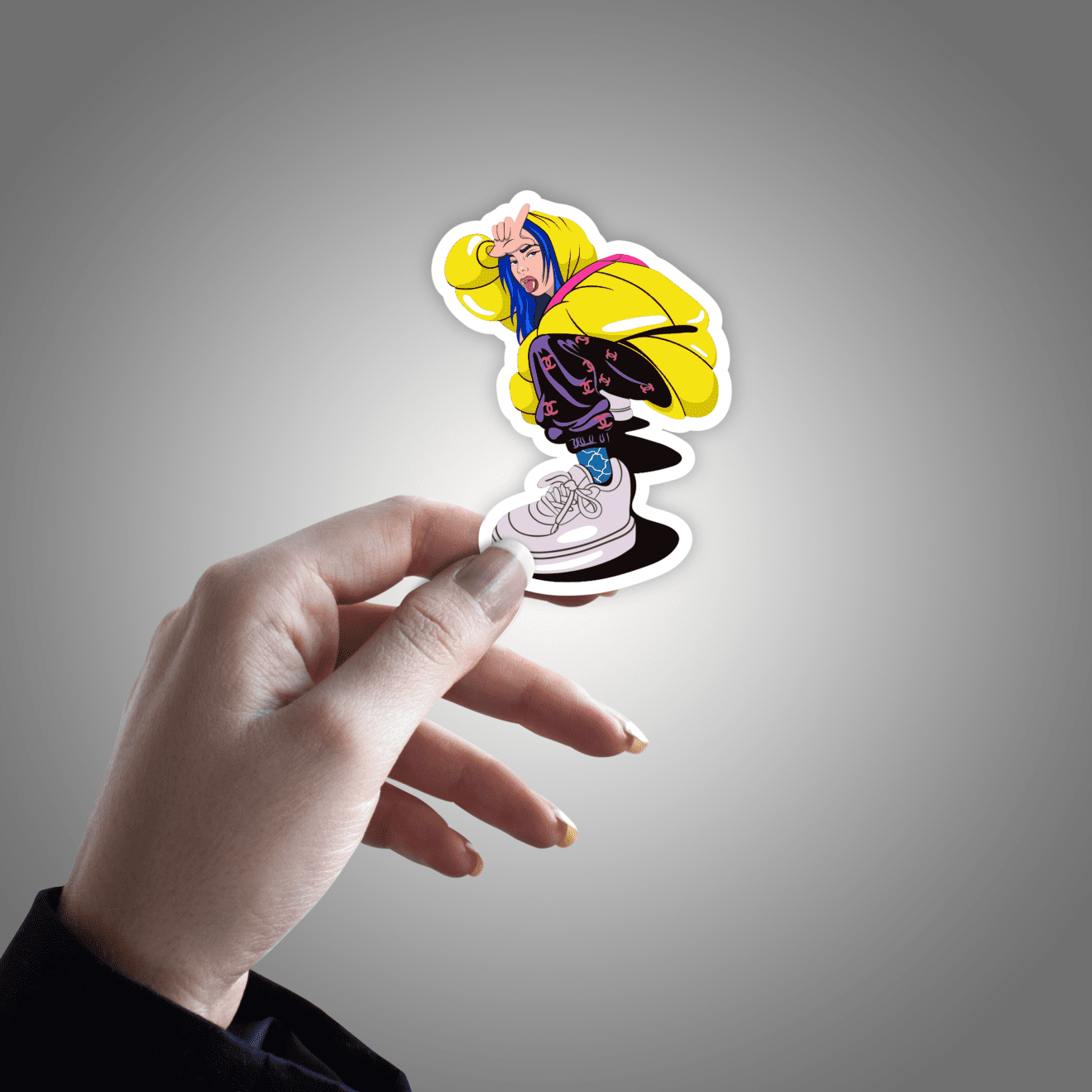 Billie Eilish Loser Pose Sticker – stickermirchi.com