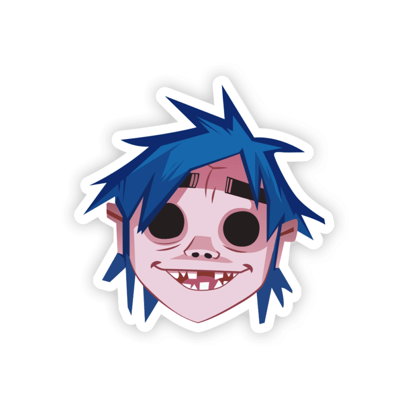 Gorillaz 2-D Head Sticker – stickermirchi.com