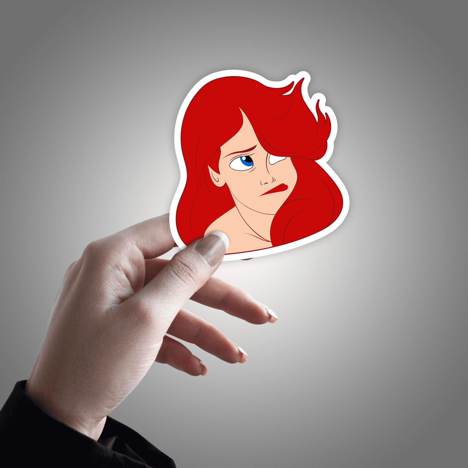 The Little Mermaid Ariel Sigh Face Sticker – stickermirchi.com