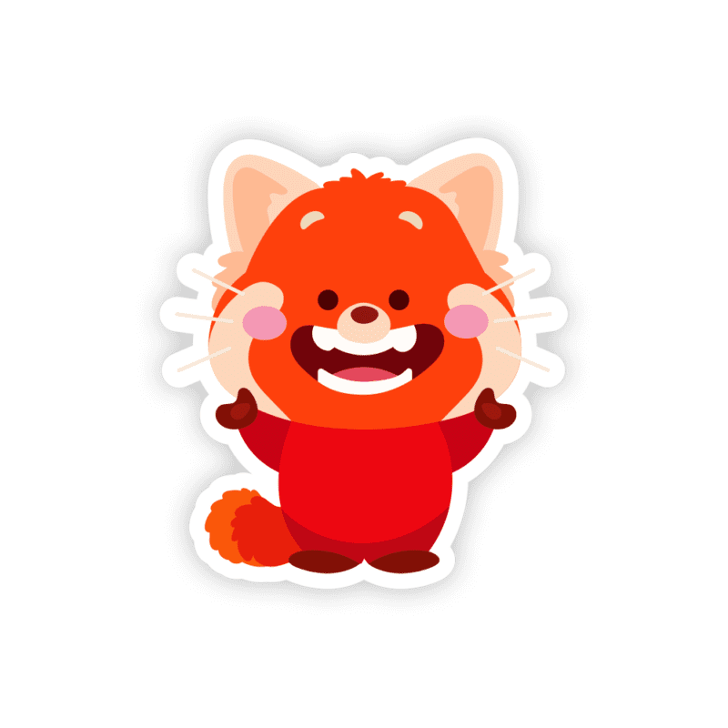 Turning Red Panda Sticker – stickermirchi.com