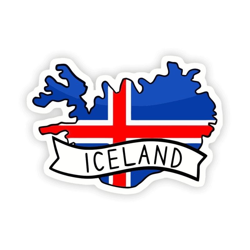 Iceland Flag Map Sticker – stickermirchi.com