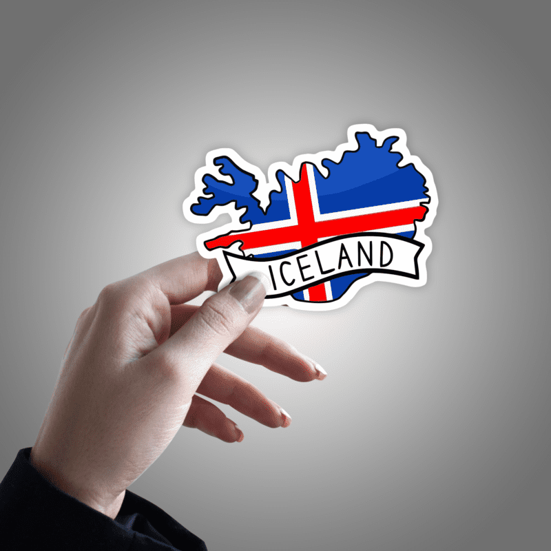 Iceland Flag Map Sticker – stickermirchi.com