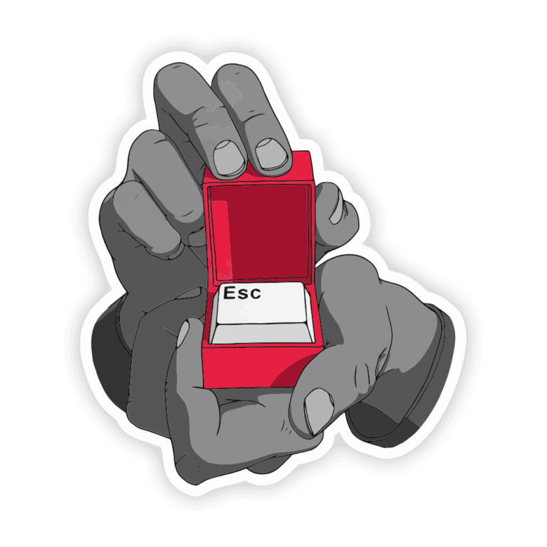 Lets?s Escape Together Proposal Sticker – stickermirchi.com