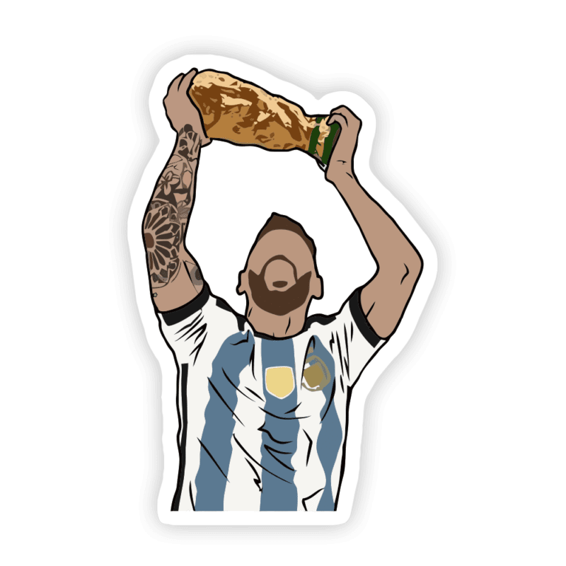 Messi World Cup Celebration Sticker – stickermirchi.com