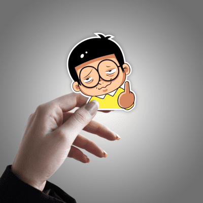 Nobita Middle Finger Sticker – stickermirchi.com