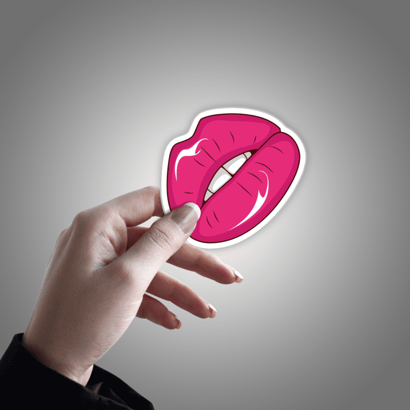 Pink Lips Sticker – stickermirchi.com