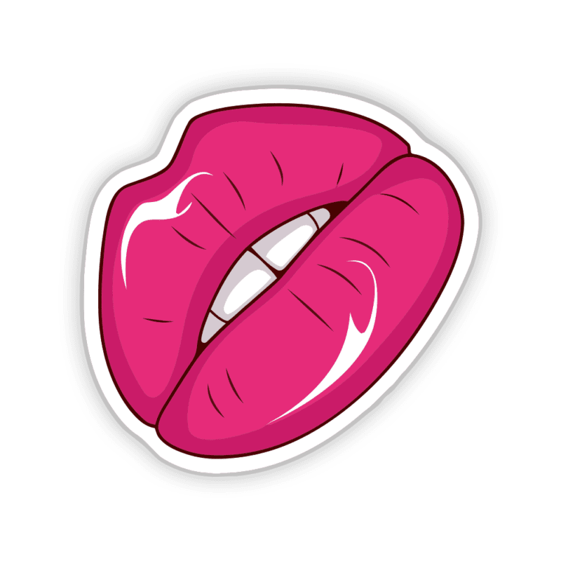 Pink Lips Sticker – stickermirchi.com