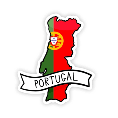 Portugal Flag Map Sticker Sticker – stickermirchi.com