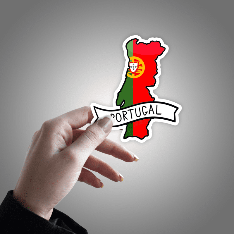 Portugal Flag Map Sticker Sticker – stickermirchi.com