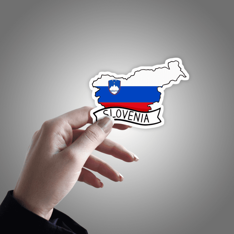 Slovenia Flag Map Sticker Sticker – stickermirchi.com