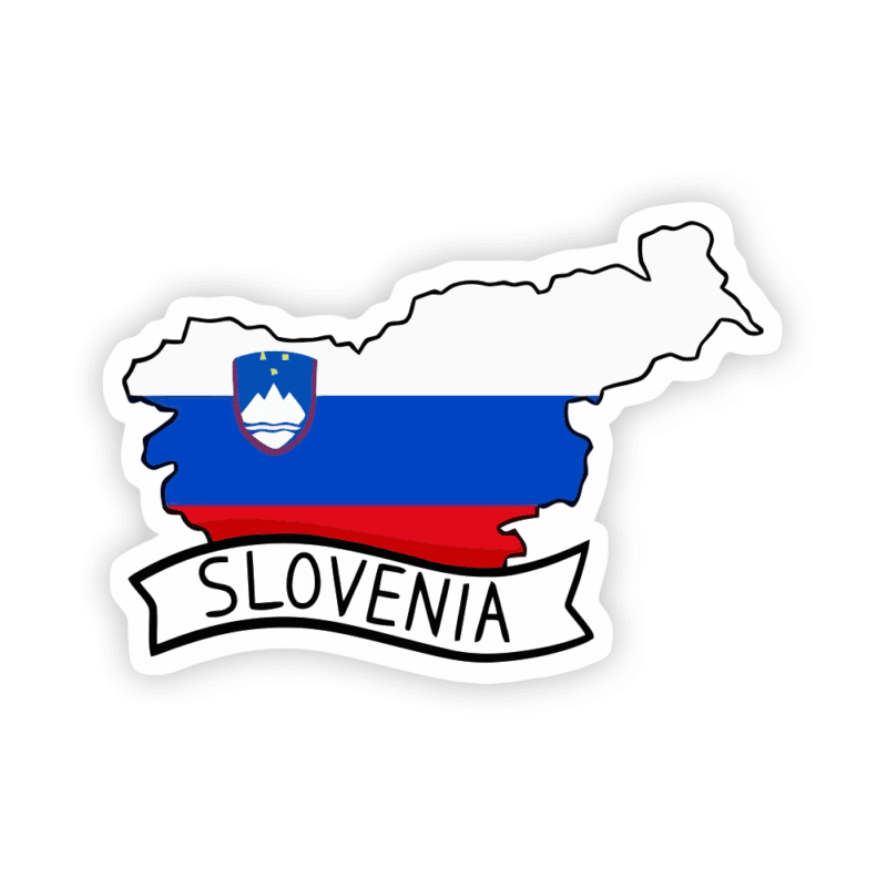Slovenia Flag Map Sticker Sticker – stickermirchi.com