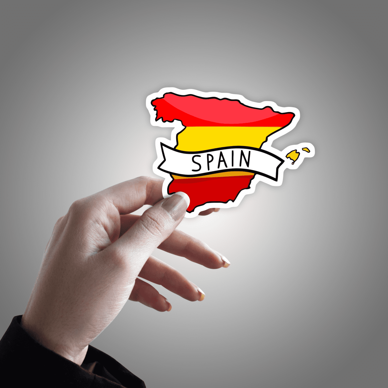 Spain Flag Map Sticker Sticker – stickermirchi.com
