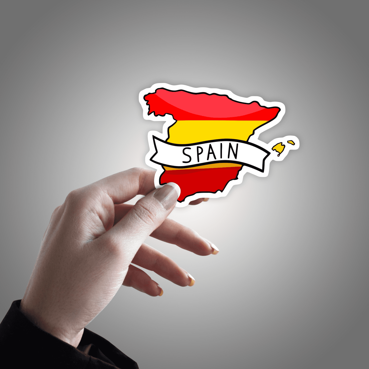 Spain Flag Map Sticker Sticker – stickermirchi.com