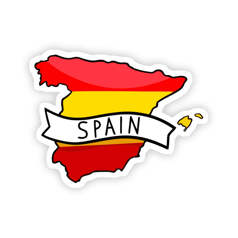 Spain Flag Map Sticker Sticker – stickermirchi.com