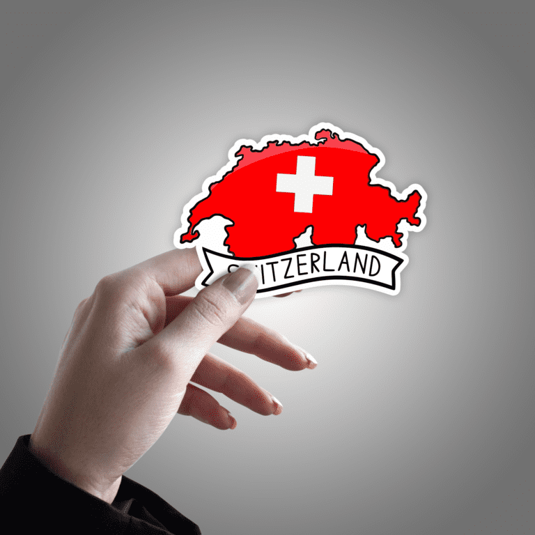 Switzerland Flag Map Sticker – stickermirchi.com