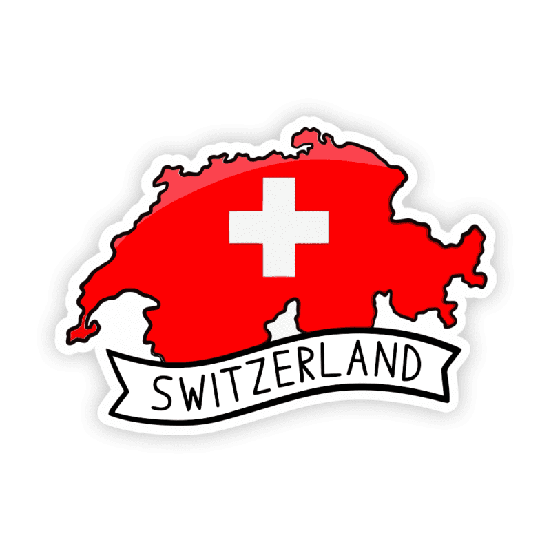 Switzerland Flag Map Sticker – stickermirchi.com