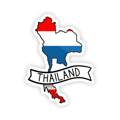 Thailand Flag Map Sticker Sticker – stickermirchi.com
