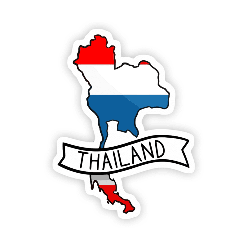Thailand Flag Map Sticker Sticker – stickermirchi.com