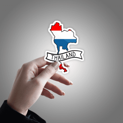 Thailand Flag Map Sticker Sticker – stickermirchi.com