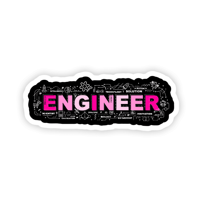 Women Female Engineer Engineering Sticker – stickermirchi.com
