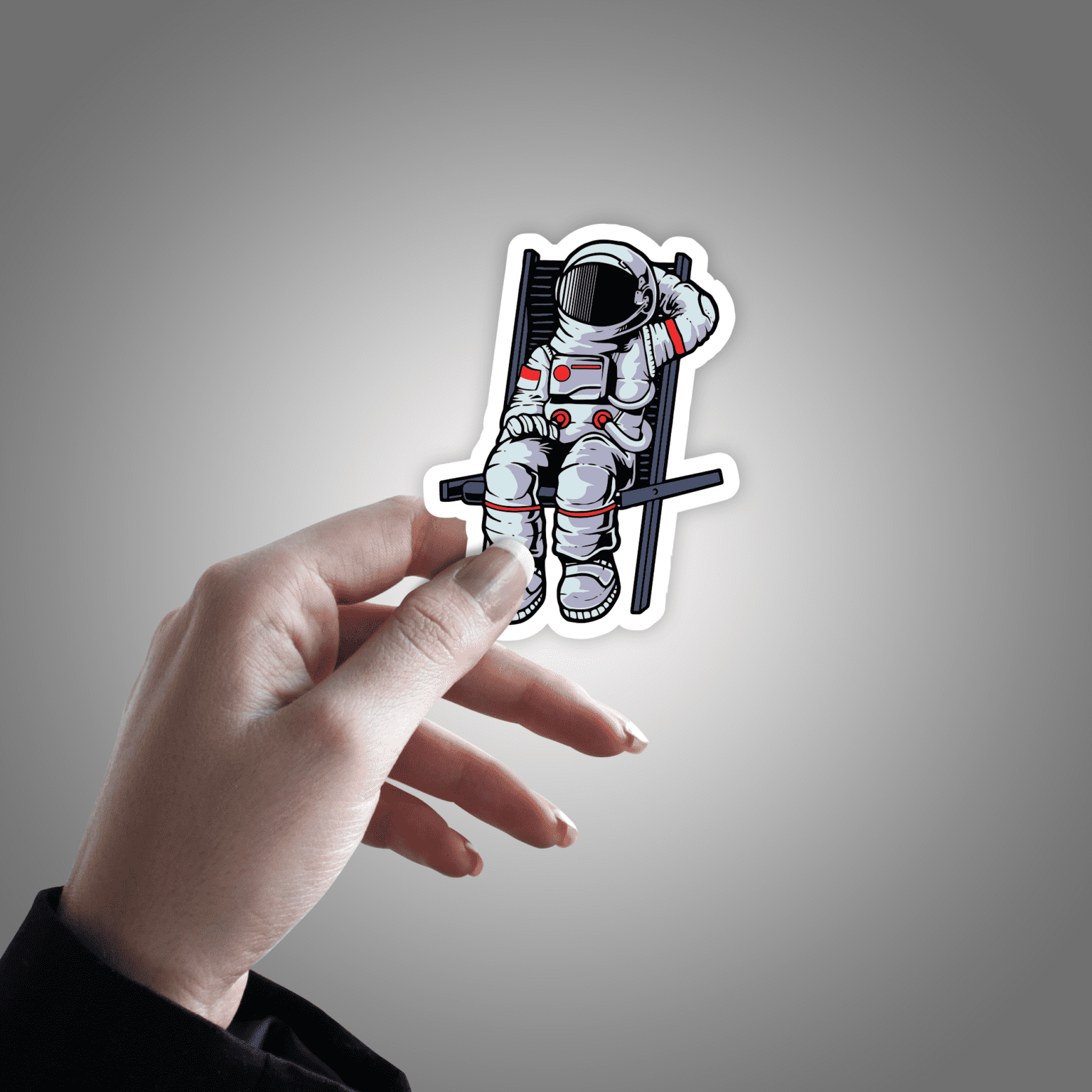 Astronaut On Chair sticker – stickermirchi.com