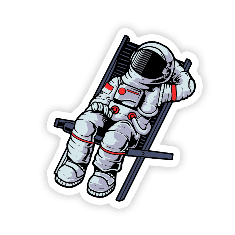Astronaut On Chair sticker – stickermirchi.com