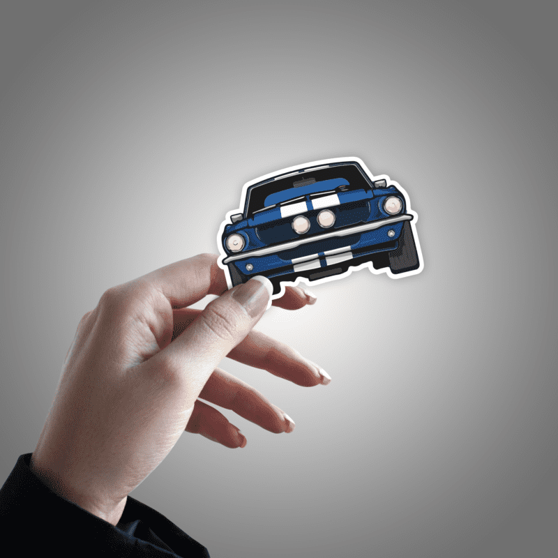 Blue Muscle Car Sticker – stickermirchi.com