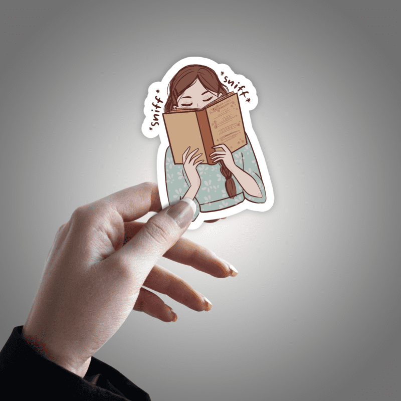 Book Sniffing Girl Sticker – stickermirchi.com