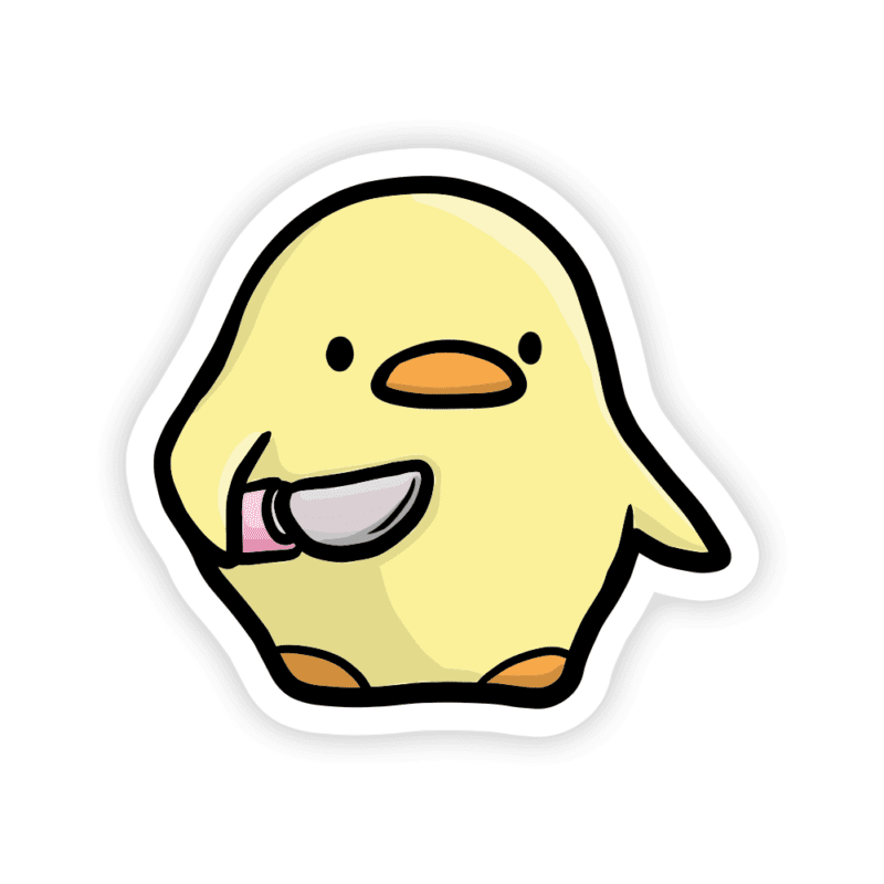 Duck With Knife Sticker – stickermirchi.com