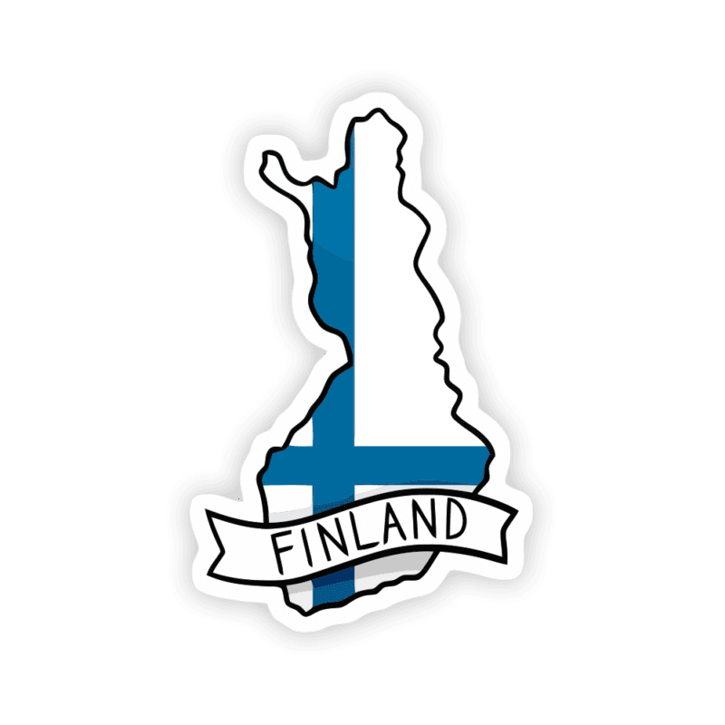 Finland Flag Map Sticker – stickermirchi.com