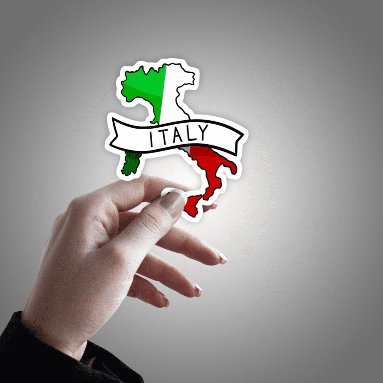 Italy Flag Map Sticker Sticker – stickermirchi.com