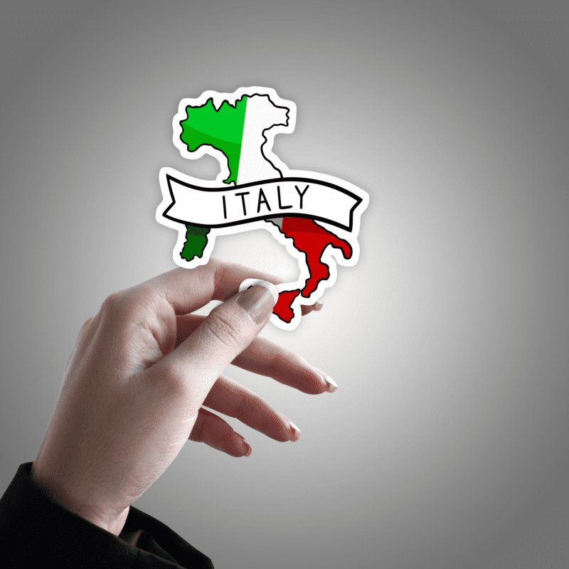 Italy Flag Map Sticker Sticker – stickermirchi.com