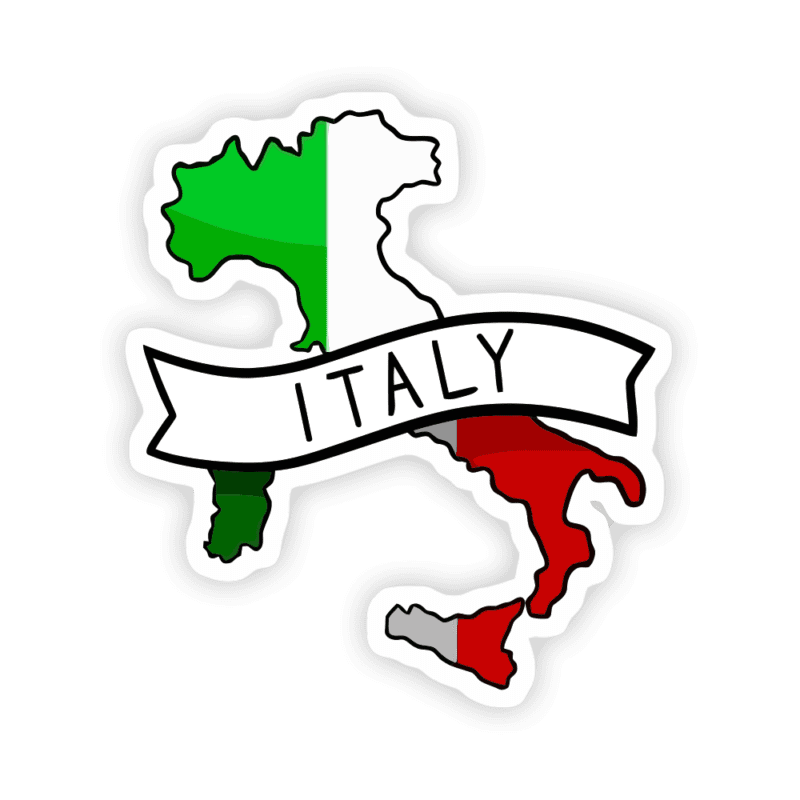 Italy Flag Map Sticker Sticker – stickermirchi.com