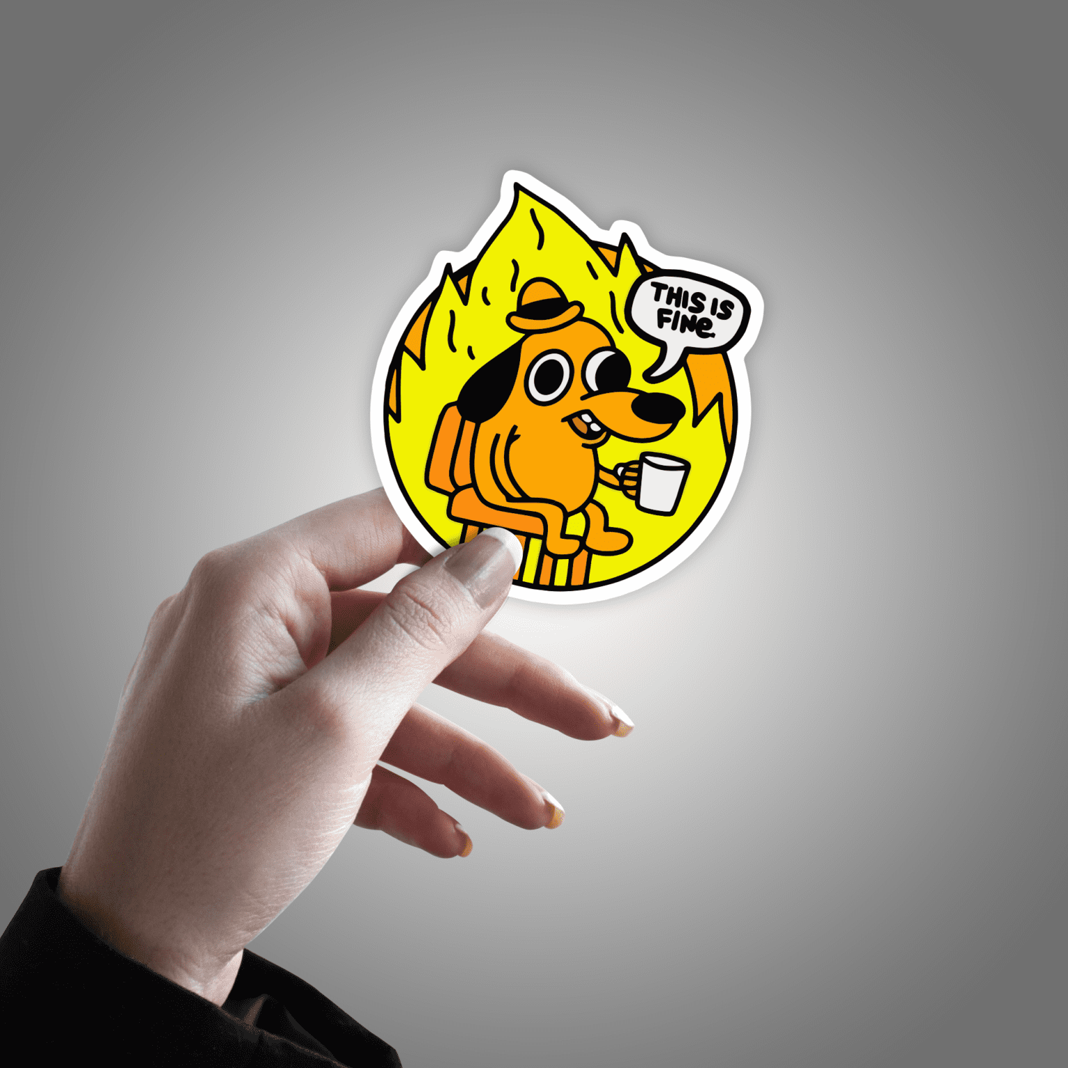 This Is Fine Sticker – stickermirchi.com