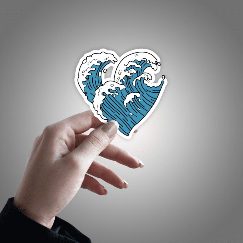 Vsco Ocean Wave Heart Stickers – stickermirchi.com