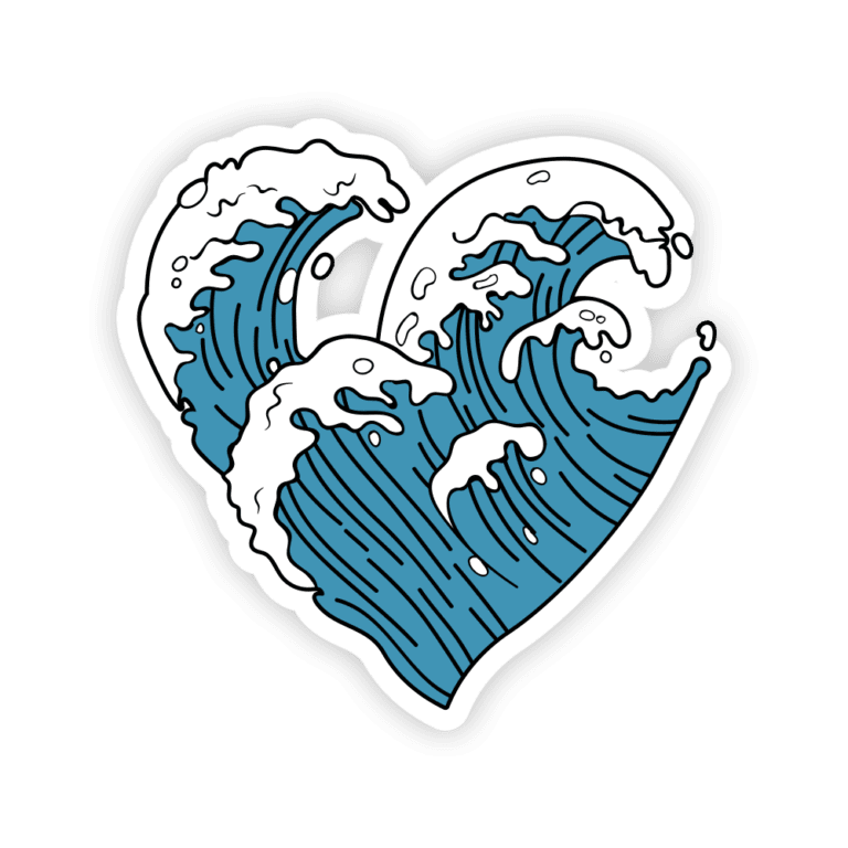Vsco Ocean Wave Heart Stickers – stickermirchi.com