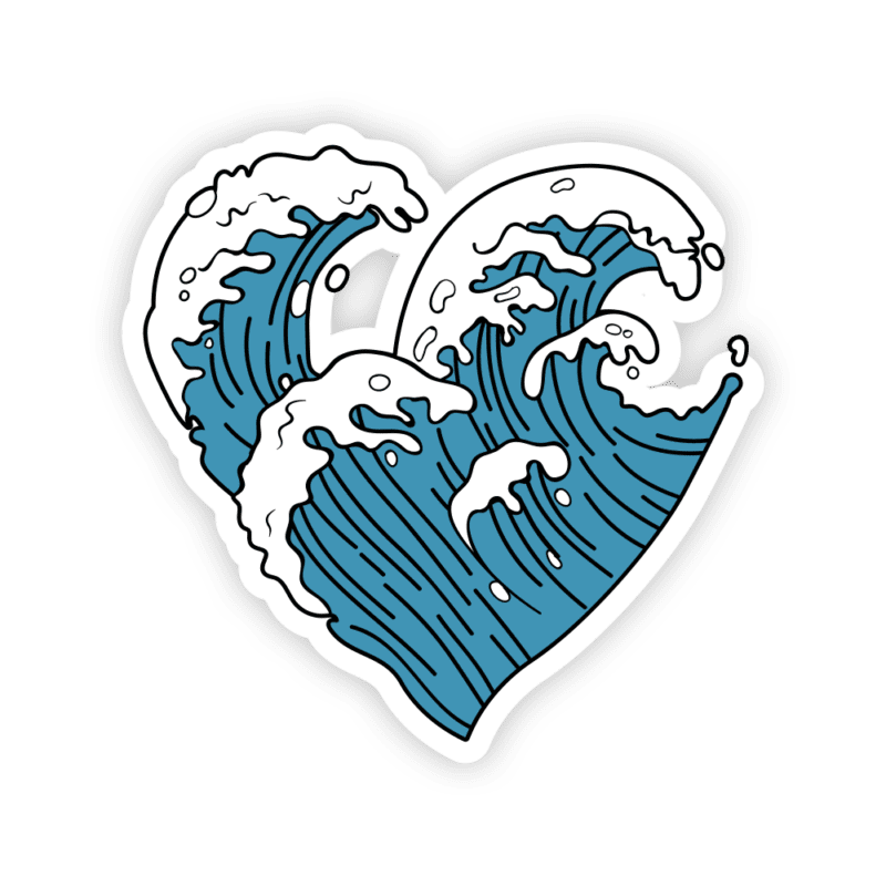 Vsco Ocean Wave Heart Stickers – stickermirchi.com