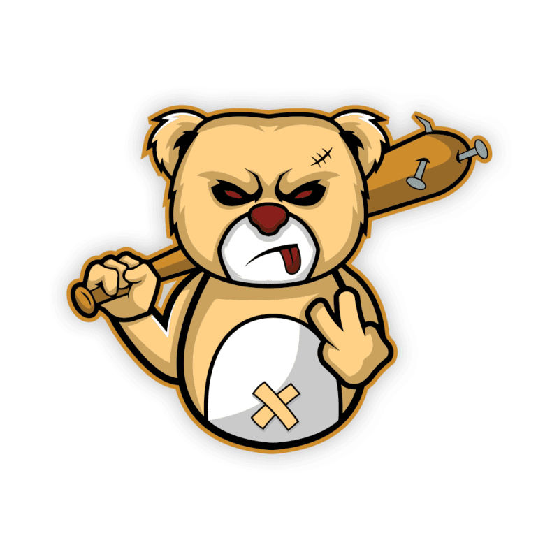 Angry Bear Sticker – stickermirchi.com