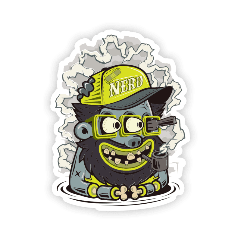 Captain Nerd Sticker – stickermirchi.com