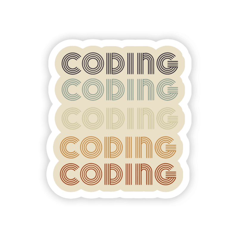 Coding Vintage Sticker – stickermirchi.com