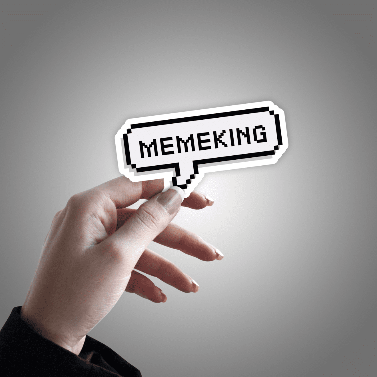 Speech Balloon Memeking Sticker – stickermirchi.com