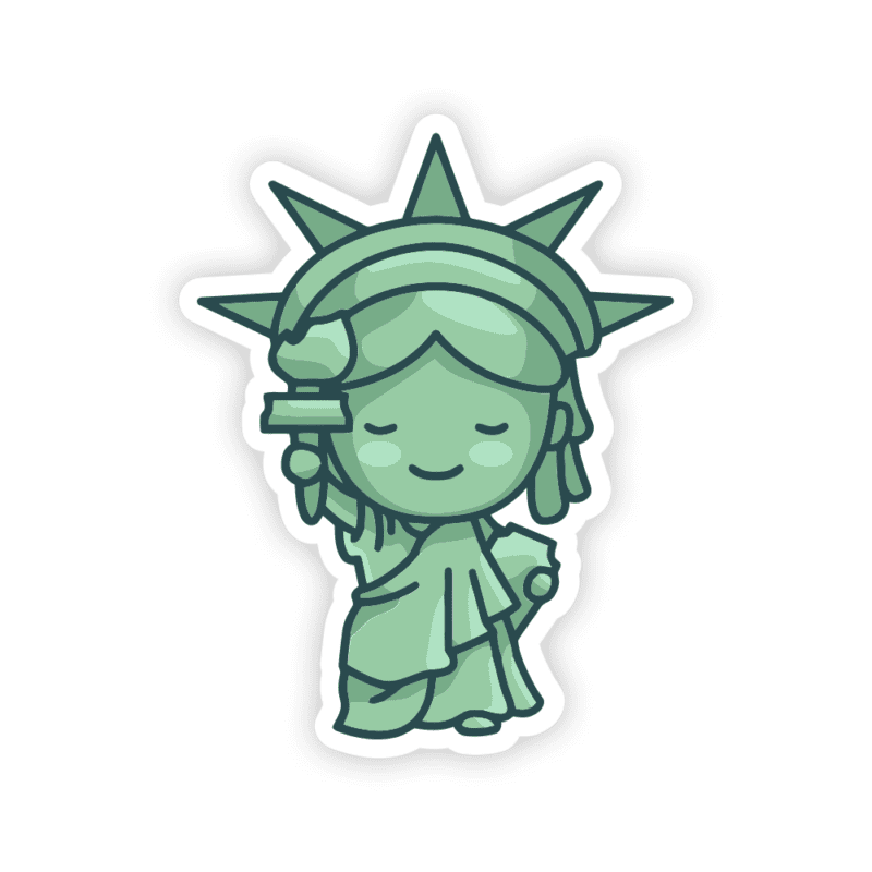 Statue Of Liberty Cute Sticker – stickermirchi.com