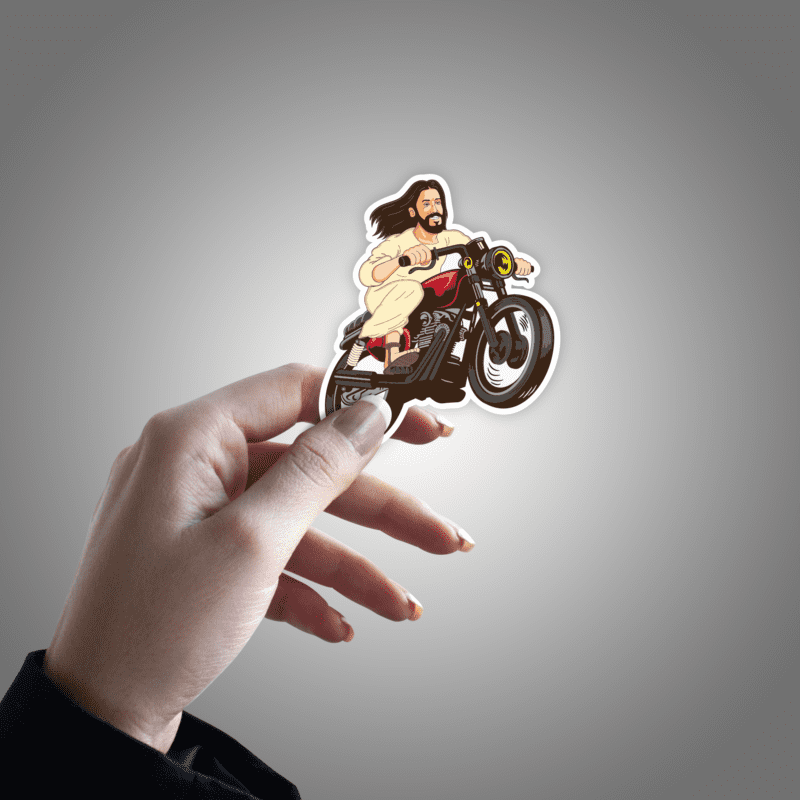 Christ On A Motor Bike Funny Religious Lord Jesus Church Sticker ...