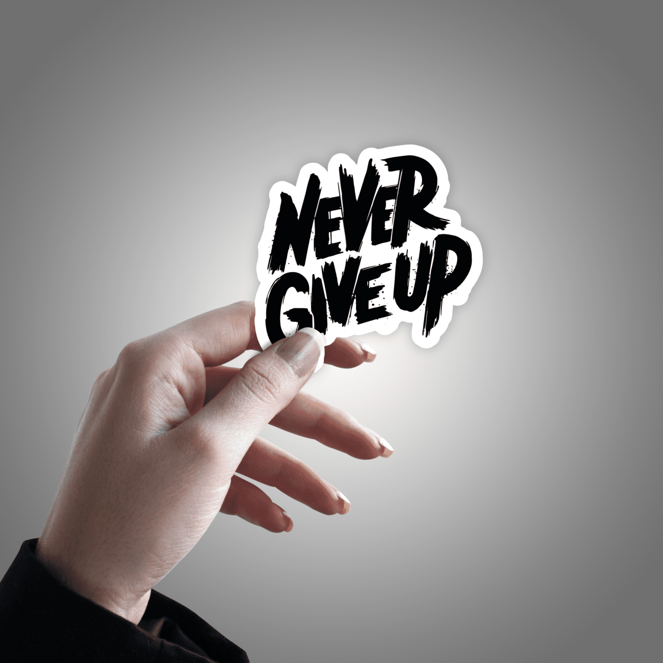 Never Give Up Sticker – stickermirchi.com