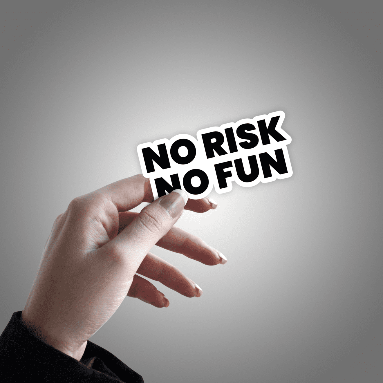 No Risk No Fun Sticker – stickermirchi.com