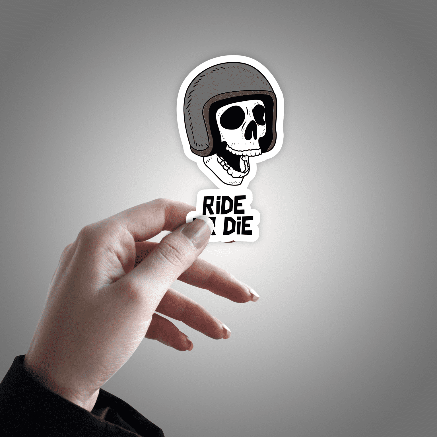 Ride Or Die Biker Skull Sticker – stickermirchi.com