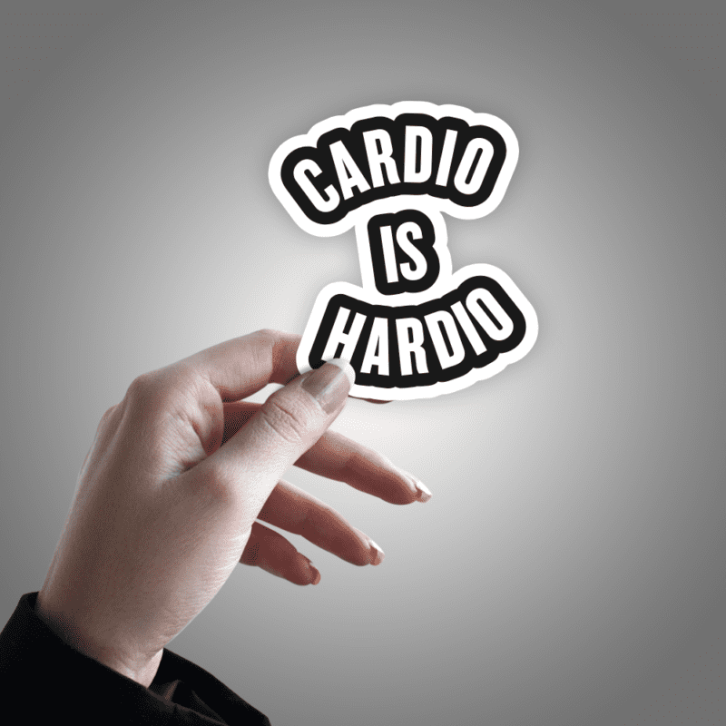 Cardio Is Hardio Gym Sticker – stickermirchi.com