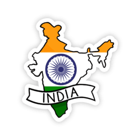 India Flag India Map Sticker – stickermirchi.com