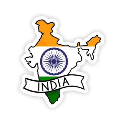 India Flag India Map Sticker – stickermirchi.com